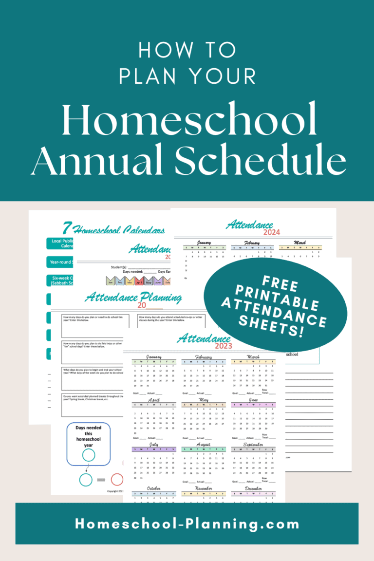 Plan Your Year with Free Printable Homeschool Attendance Sheets ...