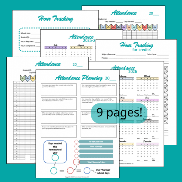 Plan Your Year with Free Printable Homeschool Attendance Sheets ...