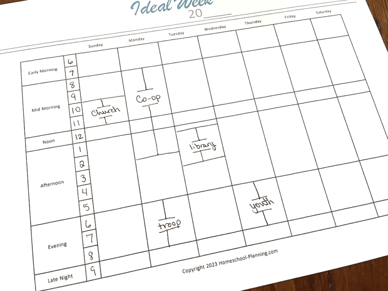 Plan Your Weekly Homeschool Schedule in 10 Easy Steps - Homeschool Planning